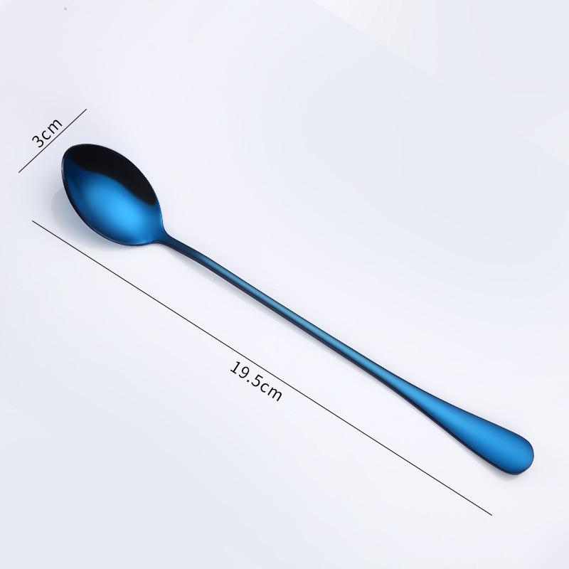 Colorful Stainless Steel Spoon with Long Handle Ice Tea Spoon Flatware ...