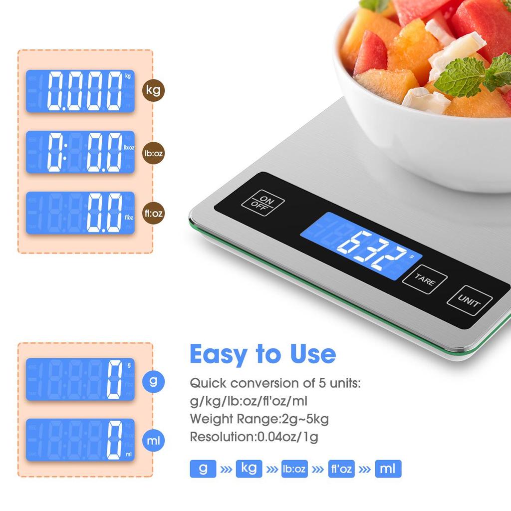Cheap Food Scale, 5kg/10kg/15kg Digital Kitchen Scale Weight Grams and ...