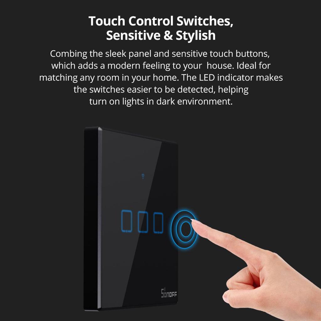 Buy SONOFF TX UK Smart Wall Switch WiFi Smart Touch Switch 86 Type 1/2 ...