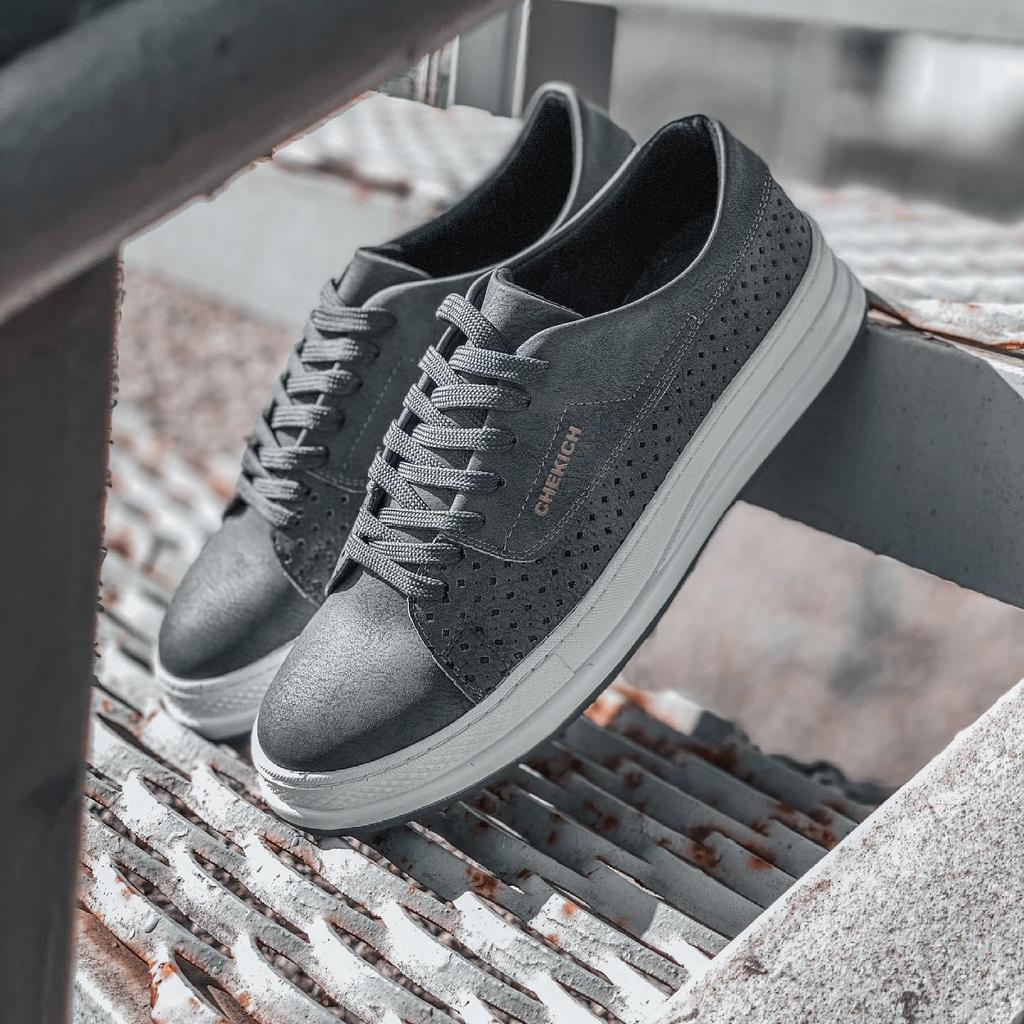 Buy Chekich Men Footwear Gumshoes Anthracite Color Faux Leather Lace Up ...