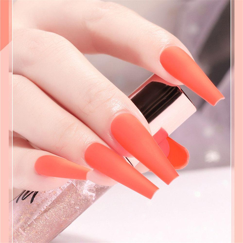 Buy 6 Boxes Beauty Solid Color Extra Long Coffin Shape Luminous ...