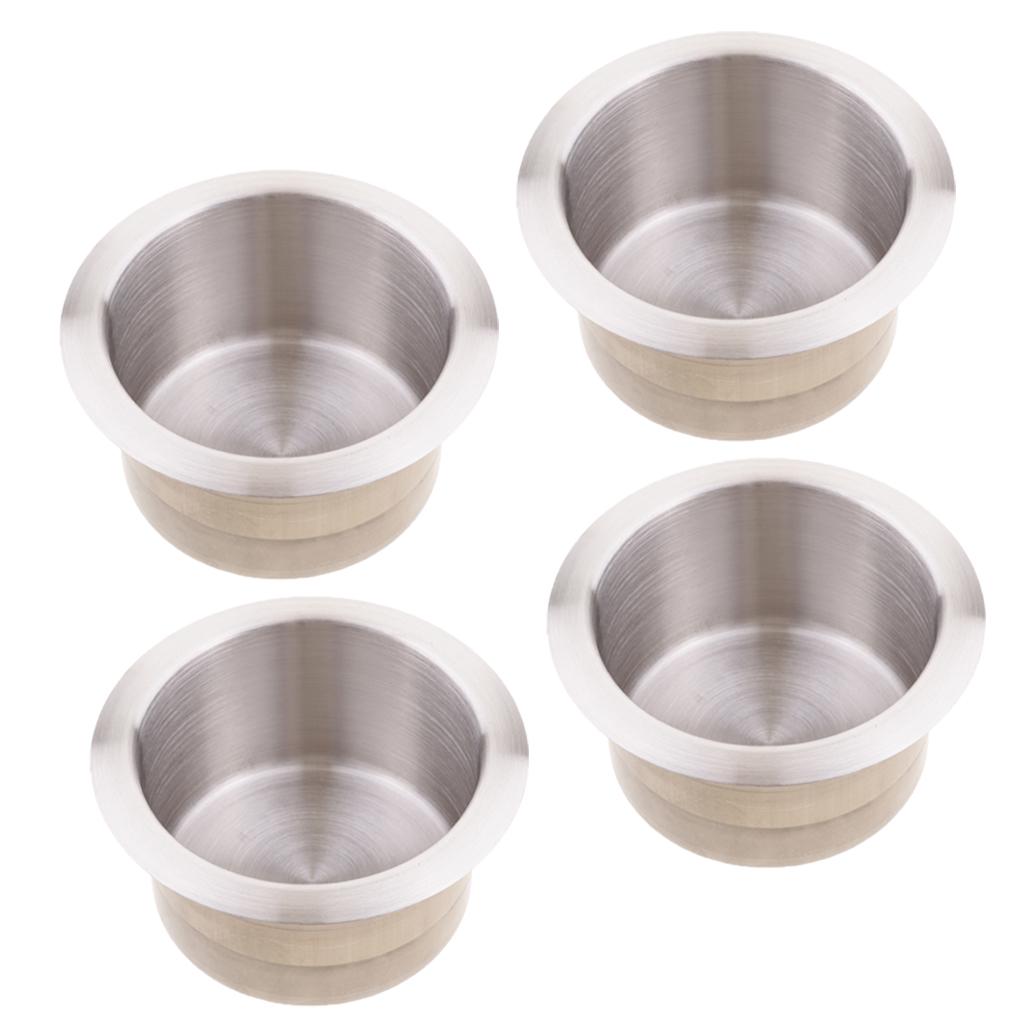 4pcs Stainless Steel Recessed Cup Drink Holder Marine Boat RV Camper ...