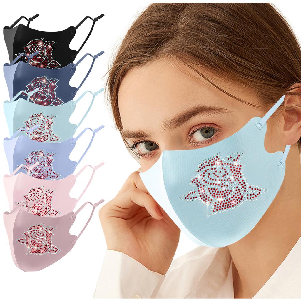 Buy 2Pc Valentine'S Day Water-Saving Diamond Sequined Mask Breathing ...