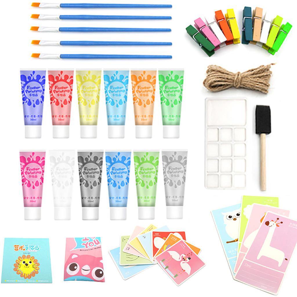 Buy Washable Finger Paint Set 12 Colors 30ML Art Painting Supplies at ...