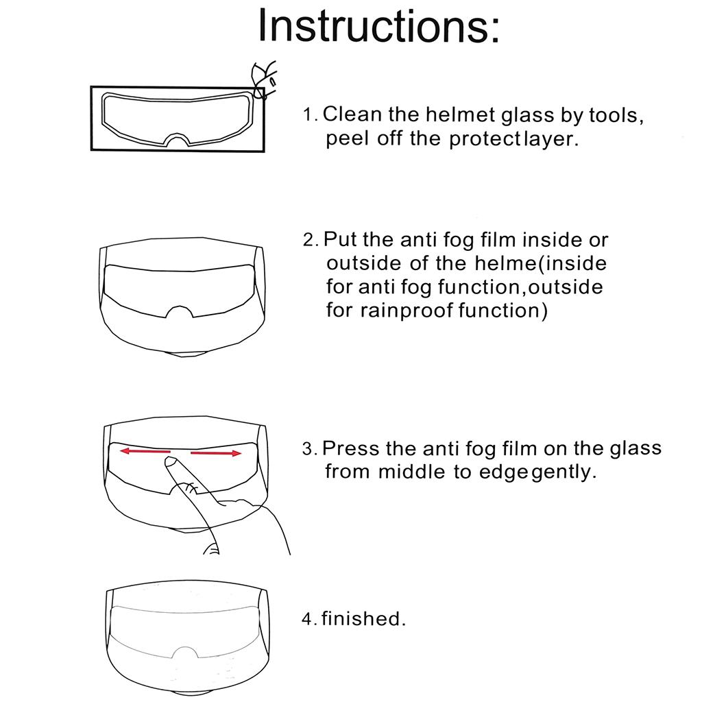 Buy Motorcycle Helmet Waterproof Rainproof Anti-Fog Lens Film Clear ...