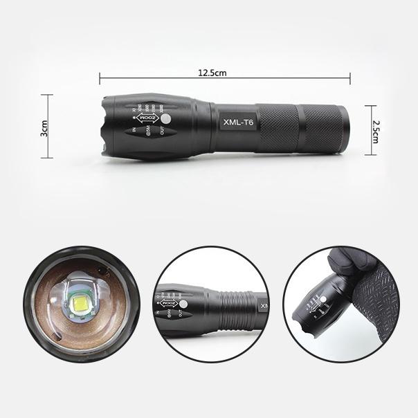 Buy T6 LED Flashlight 5 Modes Waterproof Torch Outdoor Sports Camping ...