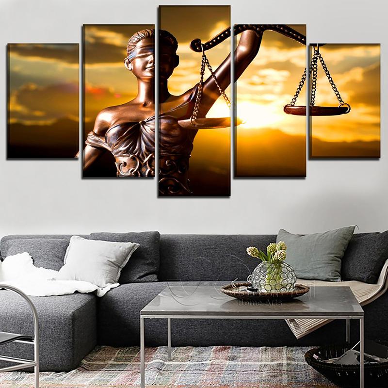 Satın alın 5 Piece Wall Art Canvas Painting Themis Goddess of Justice ...