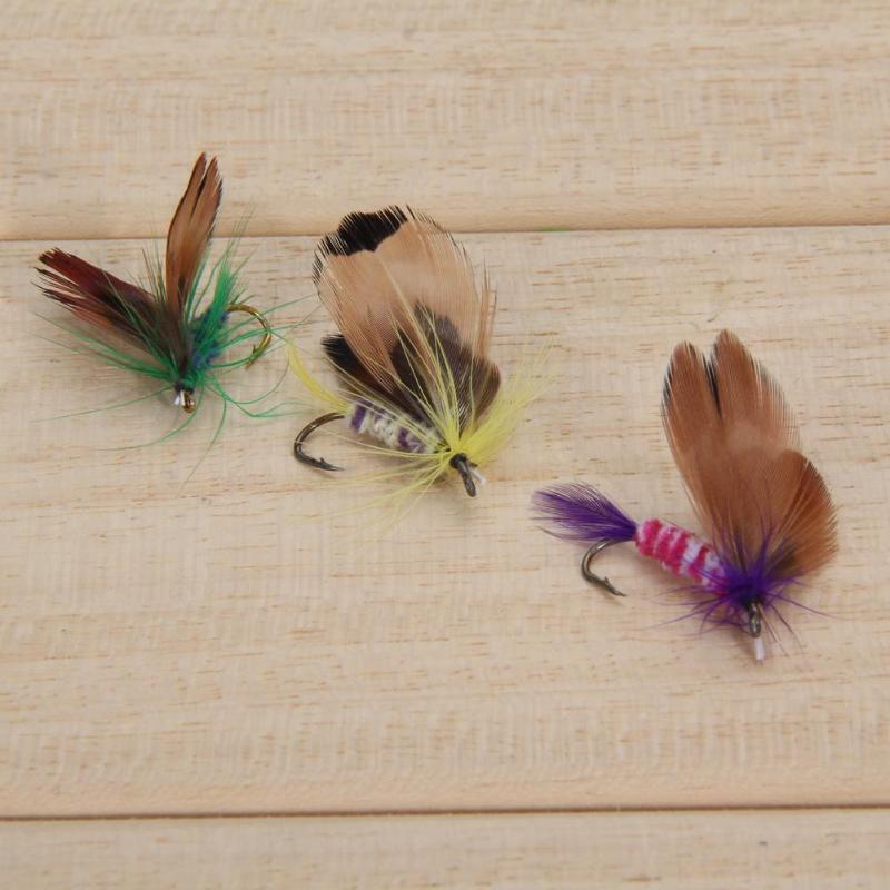 Buy 12pcs/lot Fly Fishing Lure Bait Feather Single Hook Carp Fish at ...