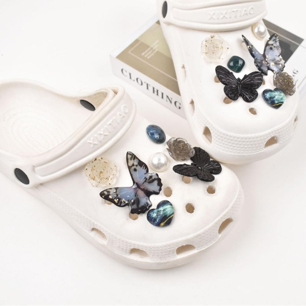 Cheap Shoe Charms for Crocs DIY Butterfly Pearl Detachable Decoration ...