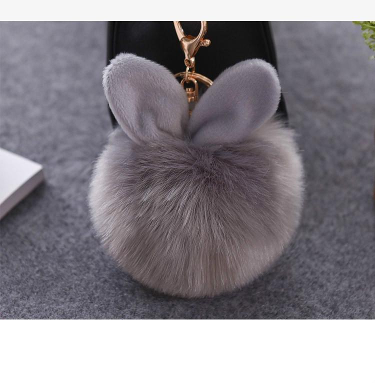 Buy Cute Bag Rabbit Ear Pendant Accessories Imitation Fox Fur Ball ...