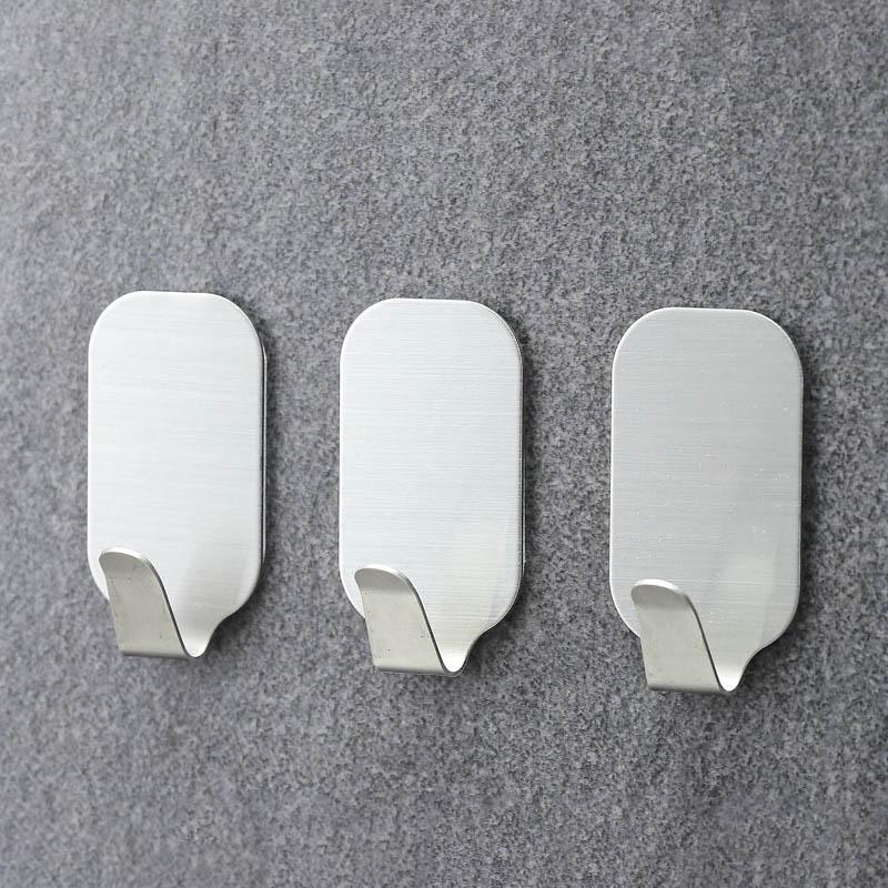 Buy Stainless Steel Powerful Durable Hook Self Adhesive Hook Small Home ...