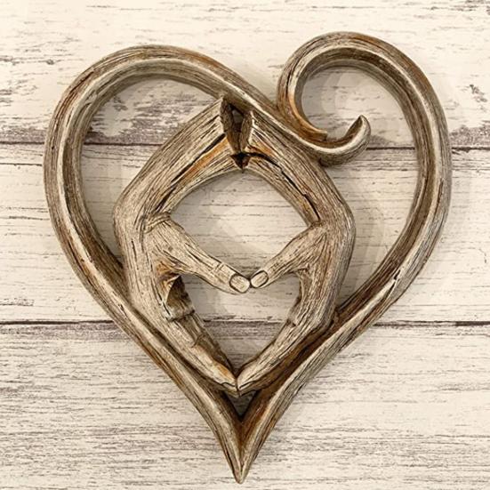 Cumpără Inima Pandantiv Sculpturi Heart Holding Rustic Wall Hanging ...