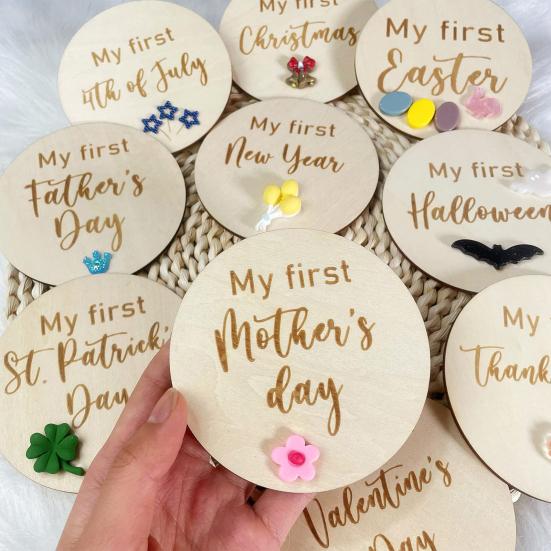 10Pcs Wooden Baby Milestone Cards Capture Precious Moments with Unique ...