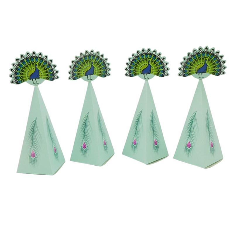 Buy 25Pcs Peacock Shape Candy Boxes Subulate Chocolate Container for ...