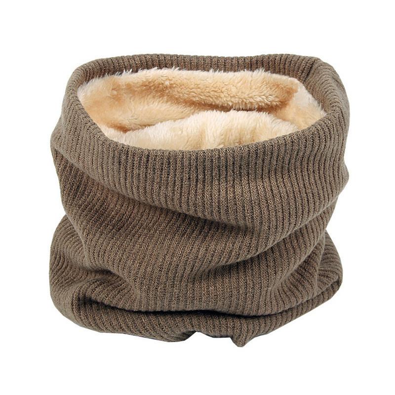 Buy Double Layer Soft Knitted Neck Loop Cotton Velvet Lining Winter ...
