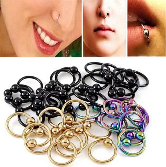 Buy Titanium Captive Ring BCR Body Tragus Nose Lips Bar CBR Piercings ...