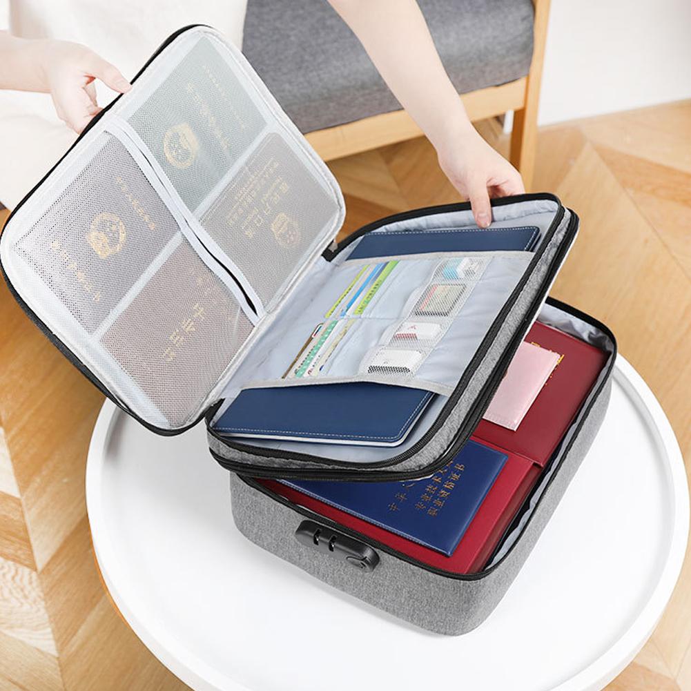 Buy Large Capacity Multi-Layer Document Tickets Storage Bag with Lock ...