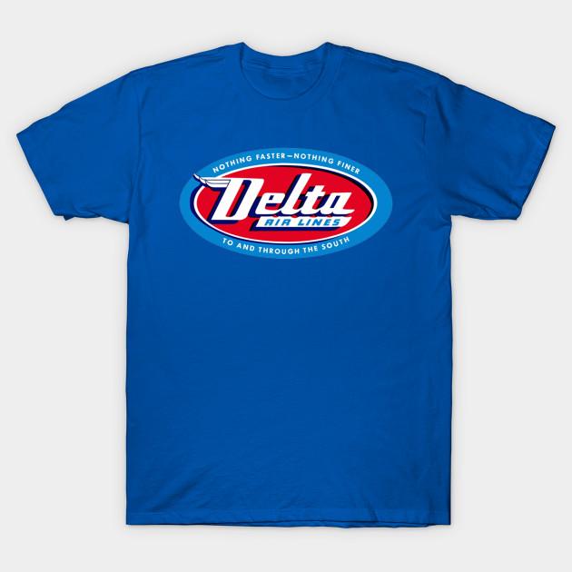 Buy Men Premium Cotton Harajuku T Shirt Delta Airlines Vintage Print ...