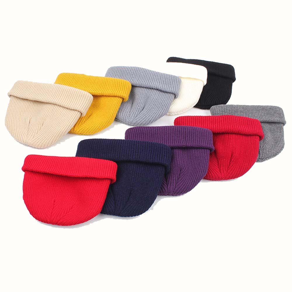 Buy Knit Winter Unisex Solid Color Acrylic Blends Autumn Skull Caps ...