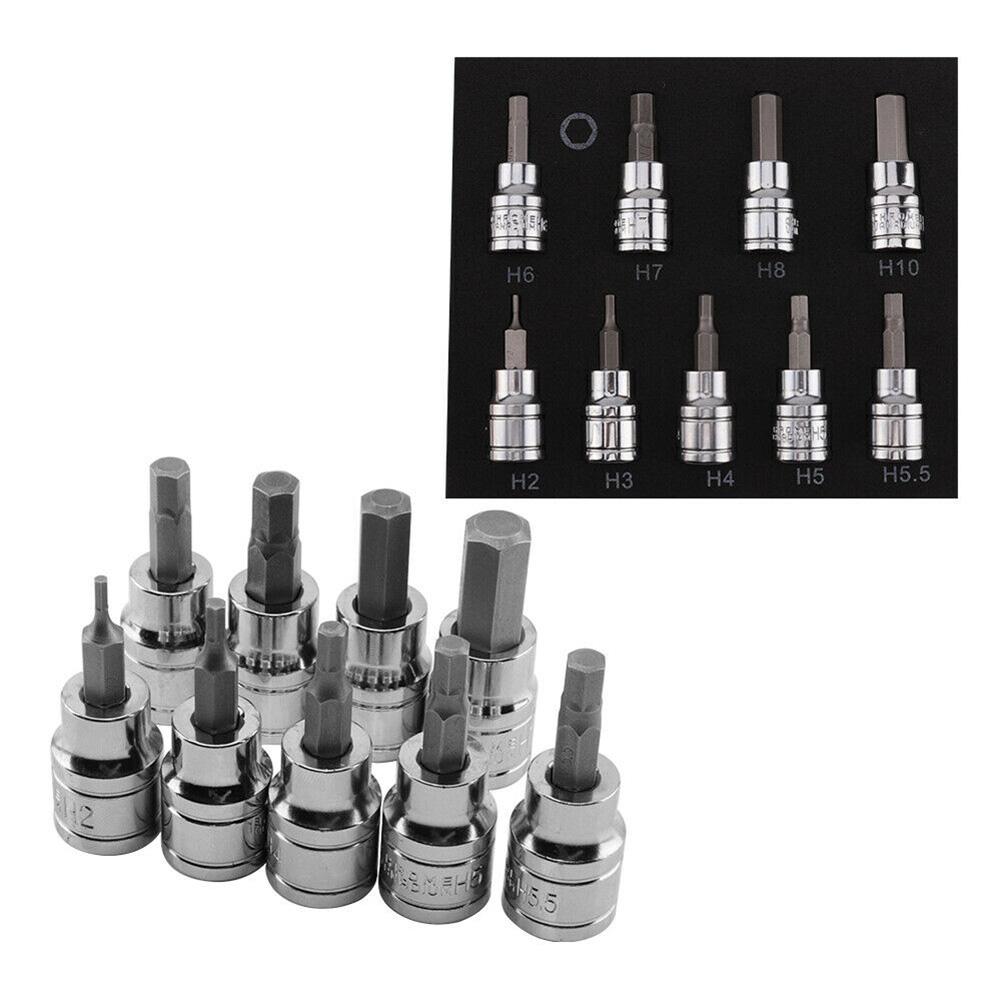 Buy 9pcs Allen Key Sockets Hex Bit Socket Set 3/8 Drive & Drill Metric ...