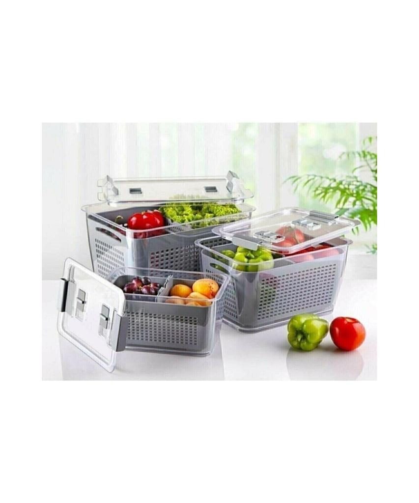 Cheap Lux 3 Pieces Organizer with In-Fridge Strainer(2,5lt,5lt,9lt) Set ...