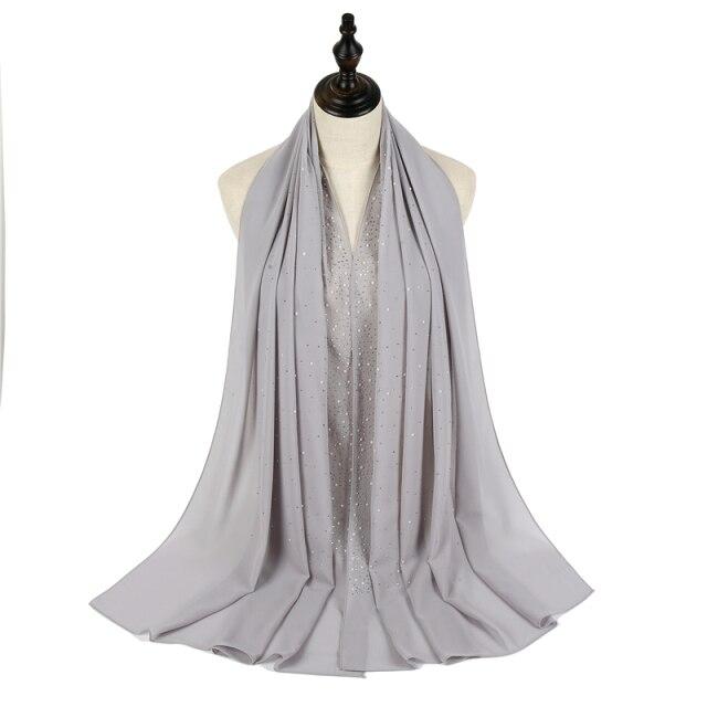 Cheap Muslim Chiffon Hijab Scarf Women Diamonds Glitter Long Shawls ...