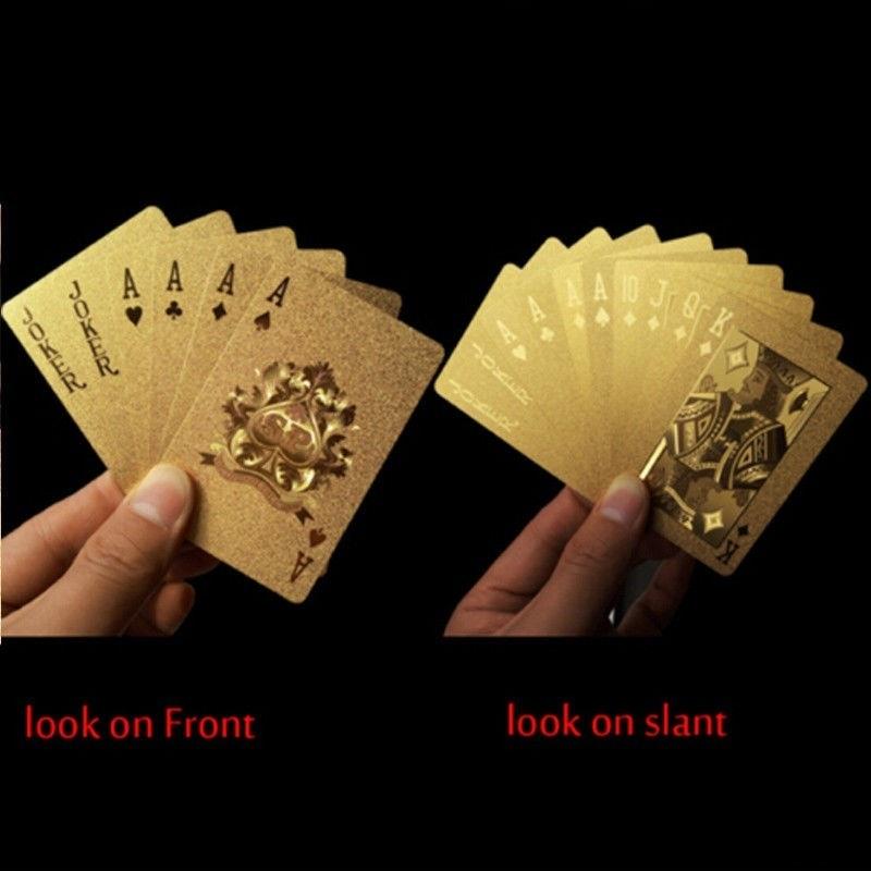 Buy New Golden Playing Cards Deck Gold Foil Poker 24K Gold Plastic ...