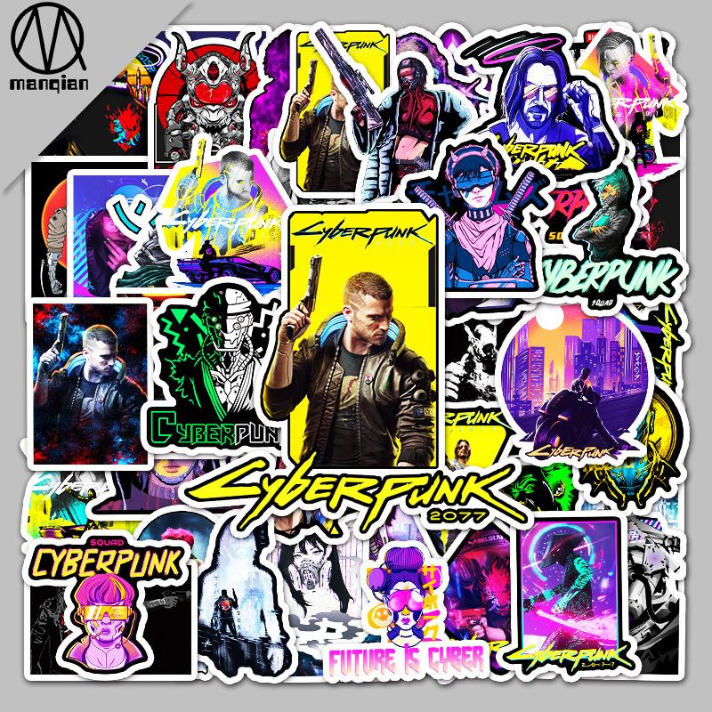 50 Games Cyberpunk 2077 Graffiti Stickers Suitcase Laptop Scooter Car ...