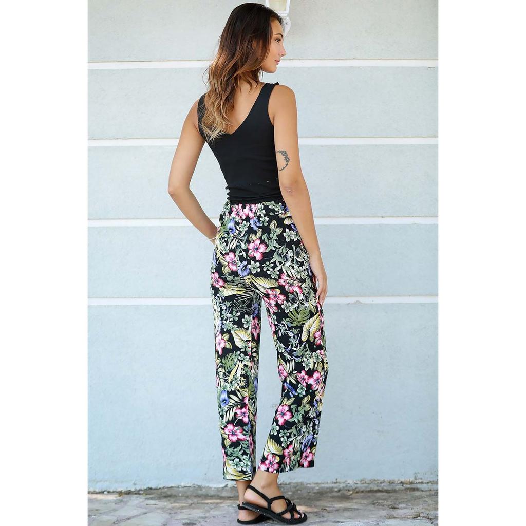 Buy Black Patterned Women's Trousers at affordable prices — free ...