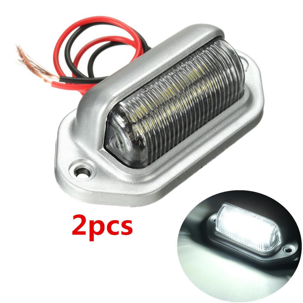 Buy 2Pcs 6-LEDs Number License Plate Tag Light 12V For Vans Trailers ...