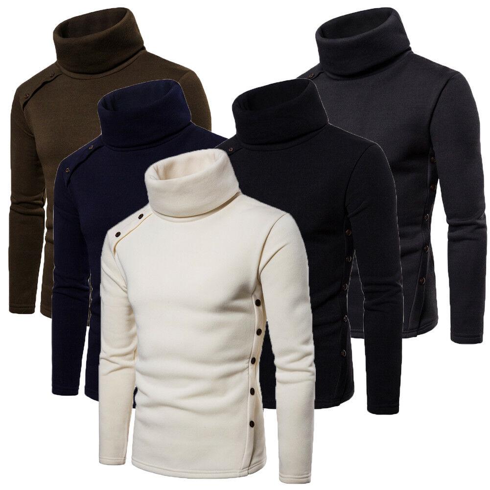 Cheap Men's High Collar Sweater Turtleneck Long Sleeve Stretch Warm ...