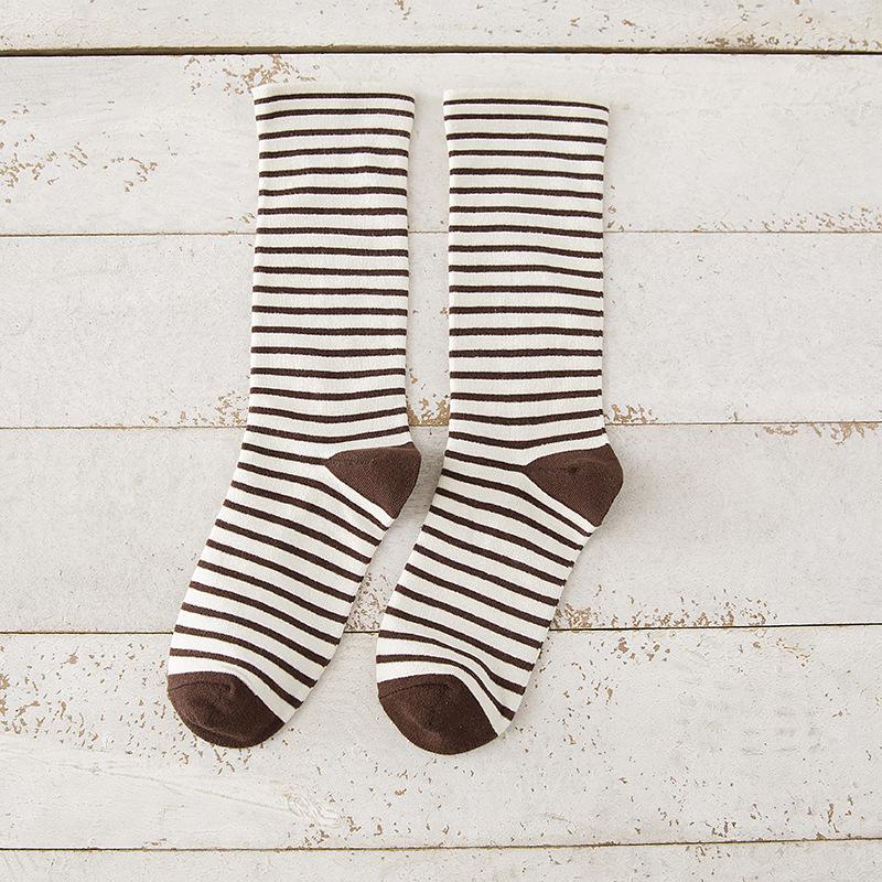 Buy Cute Striped Socks Women Candy Color Horizontal Stripe Stockings ...