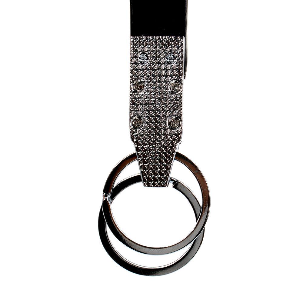 Buy Black New Strap Double Ring Chain Keyring Keychain Key Fob at ...