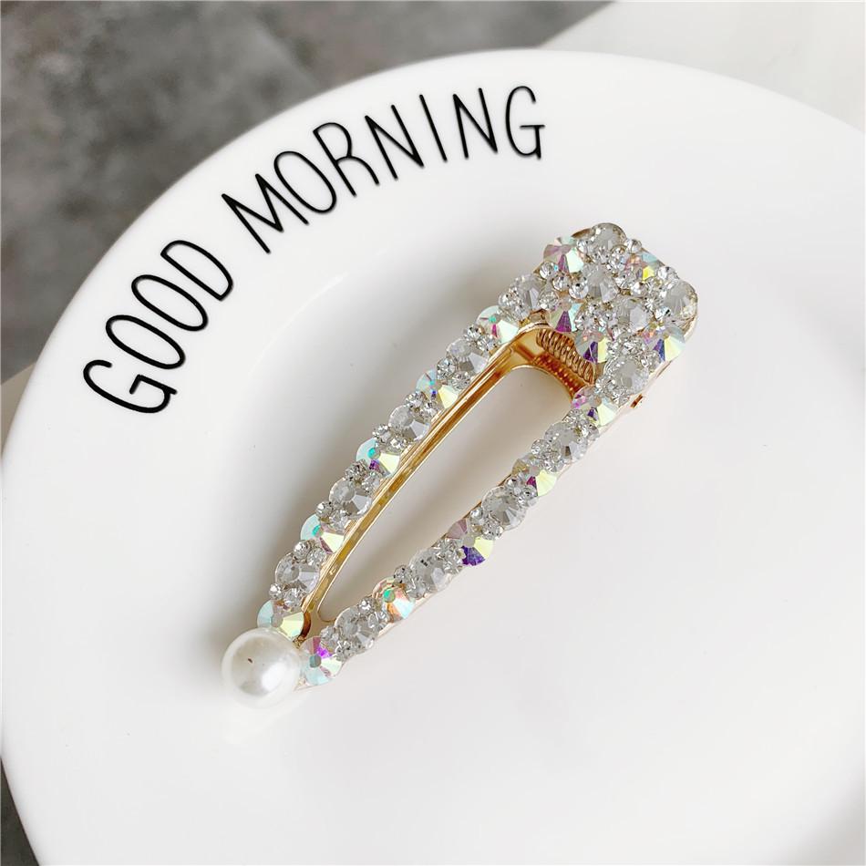 Buy Super Flash Rhinestone Pearl Hairpin Luxury Temperament Bangs Clip ...