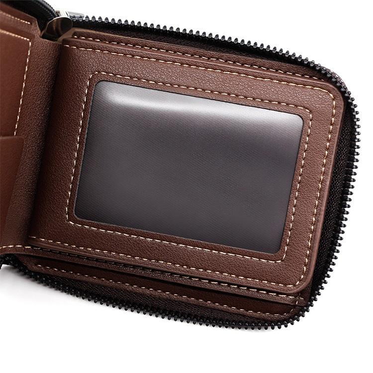 Buy Casual Zipper Men's Wallet Short Coin Pocket Large Capacity Multi ...