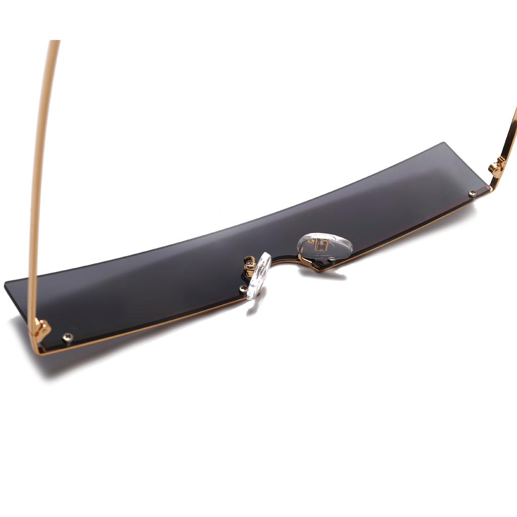 Мужские узкие солнцезащитные очки Женщины Полурамка Прямоугольные ...