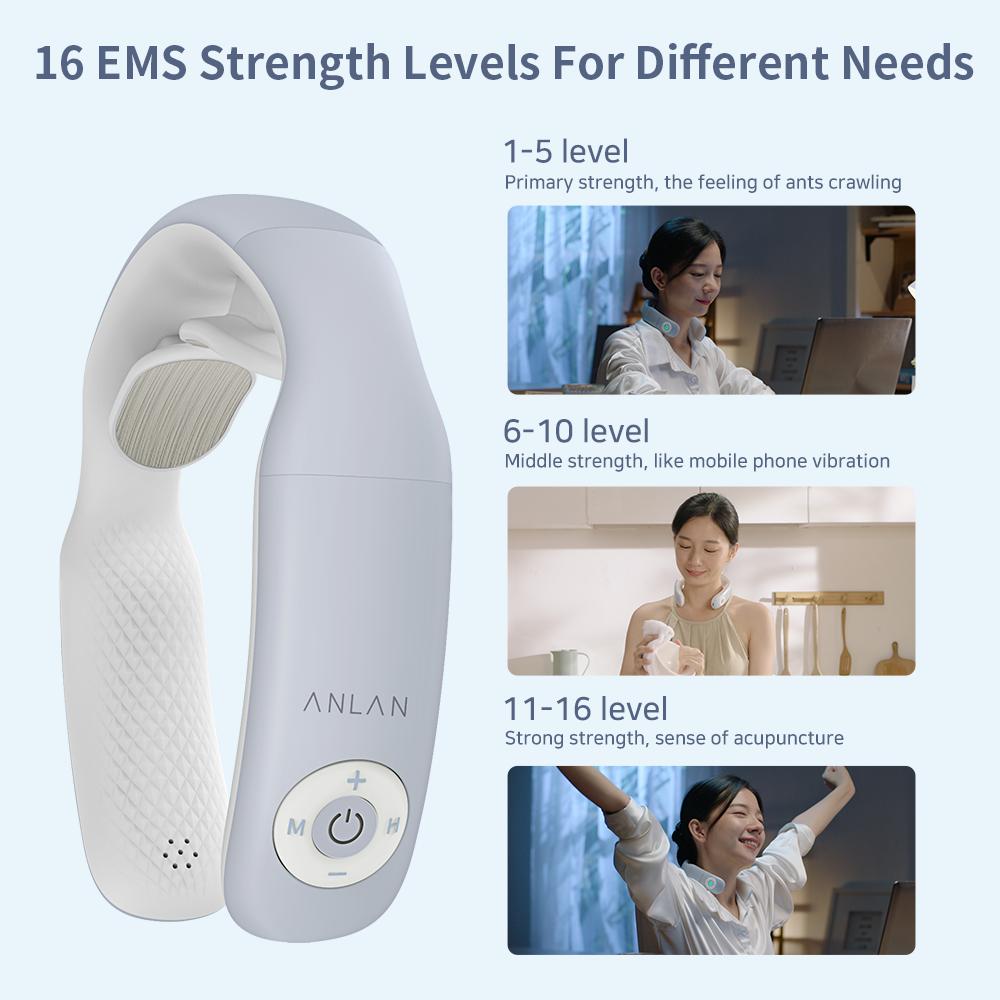 ANLAN Smart Neck Massager Shoulder Massage Electric Pulse Cervical ...