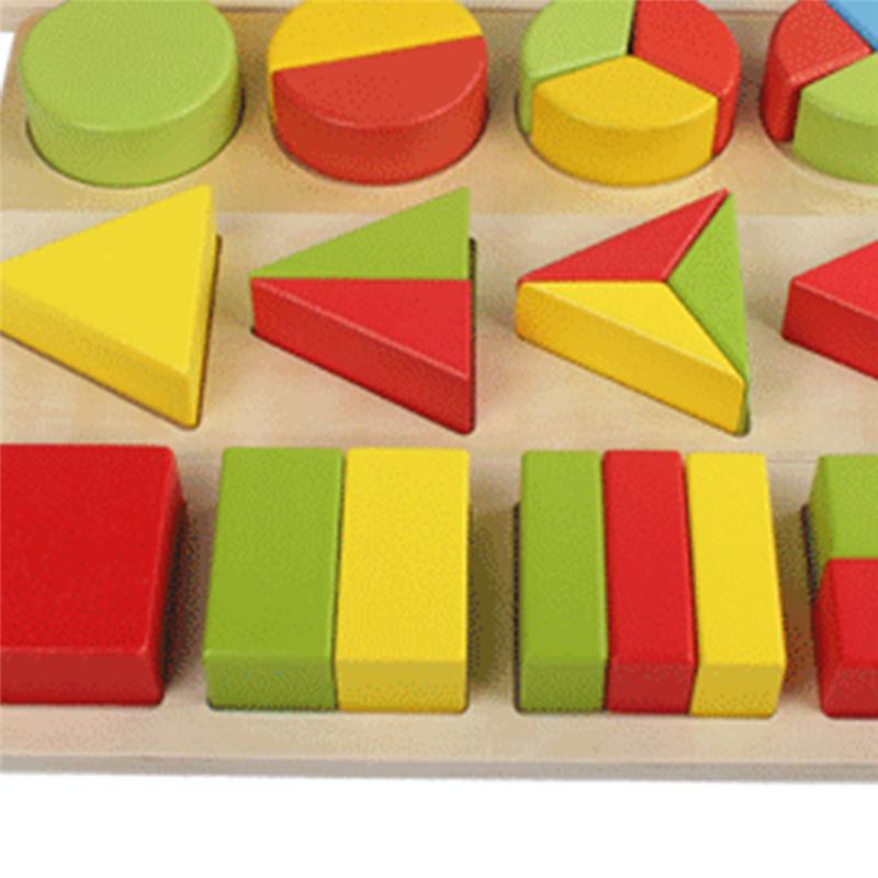 Buy Kids 3D Wooden Geometric Shape Cognitive Matching Puzzle ...