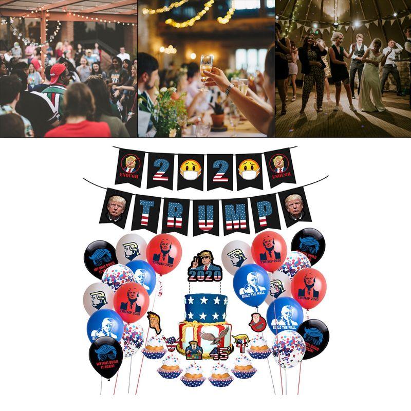 Buy 1set 2020 Trum.p Election Theme Letter Banner Confetti Balloons ...