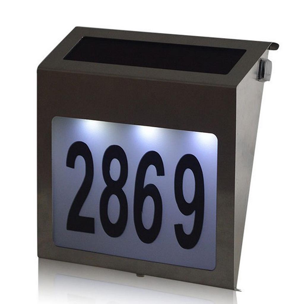 Buy House Number Lamp Solar Powered LED Light Door Sign Plaque Digits ...