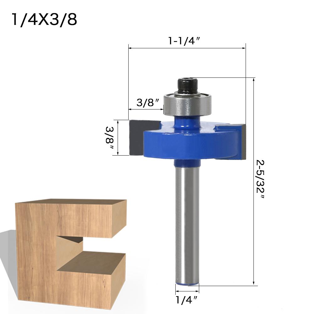 Rabbet Router Bit with 6 Bearings Set - 1/4inch Shank 6mm shank ...