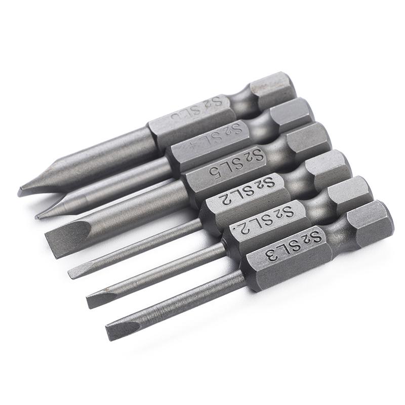Buy Magnetic Flat Head Slotted Screwdriver Bits Hand Tools SL2 SL2.5 SL3 SL4 SL5 SL6 at ...
