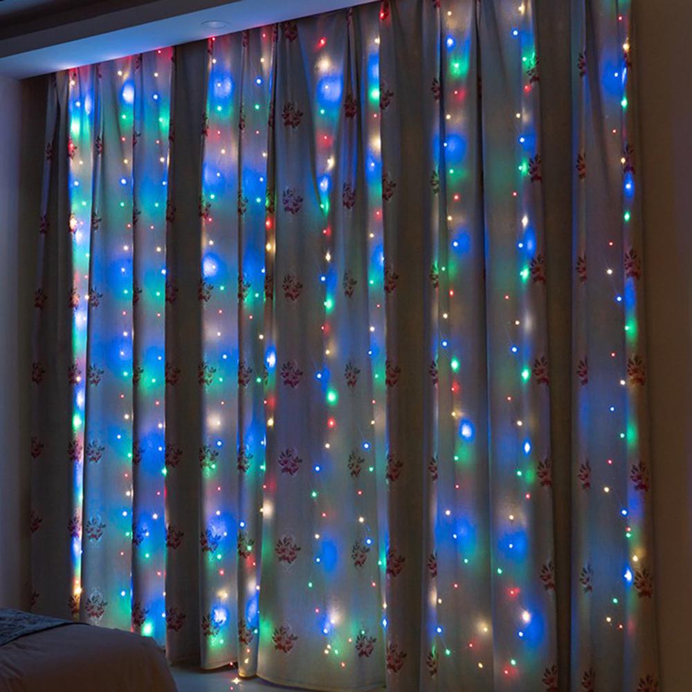 3Mx3M LED Curtain Fairy String Lights In Outdoor Controller Window 