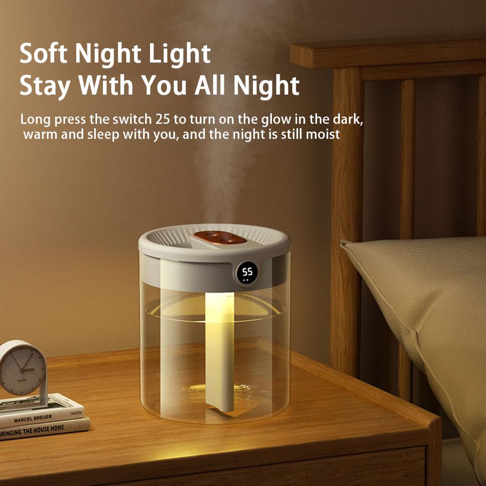 Buy 2L Double Nozzle Air Humidifier With LCD Humidity Display O6W4 at ...