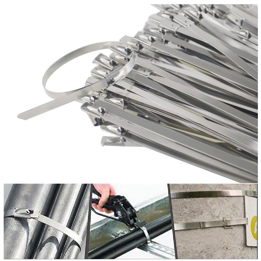 100 piece 200mm/300mm Stainless Steel Header Exhaust Wrap Self Locking ...