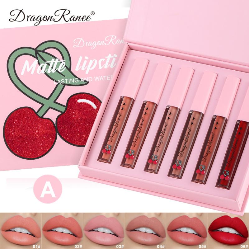 6 Color Lipstick Makeup Set Waterproof Long Lasting Non-stick Cup Matte ...