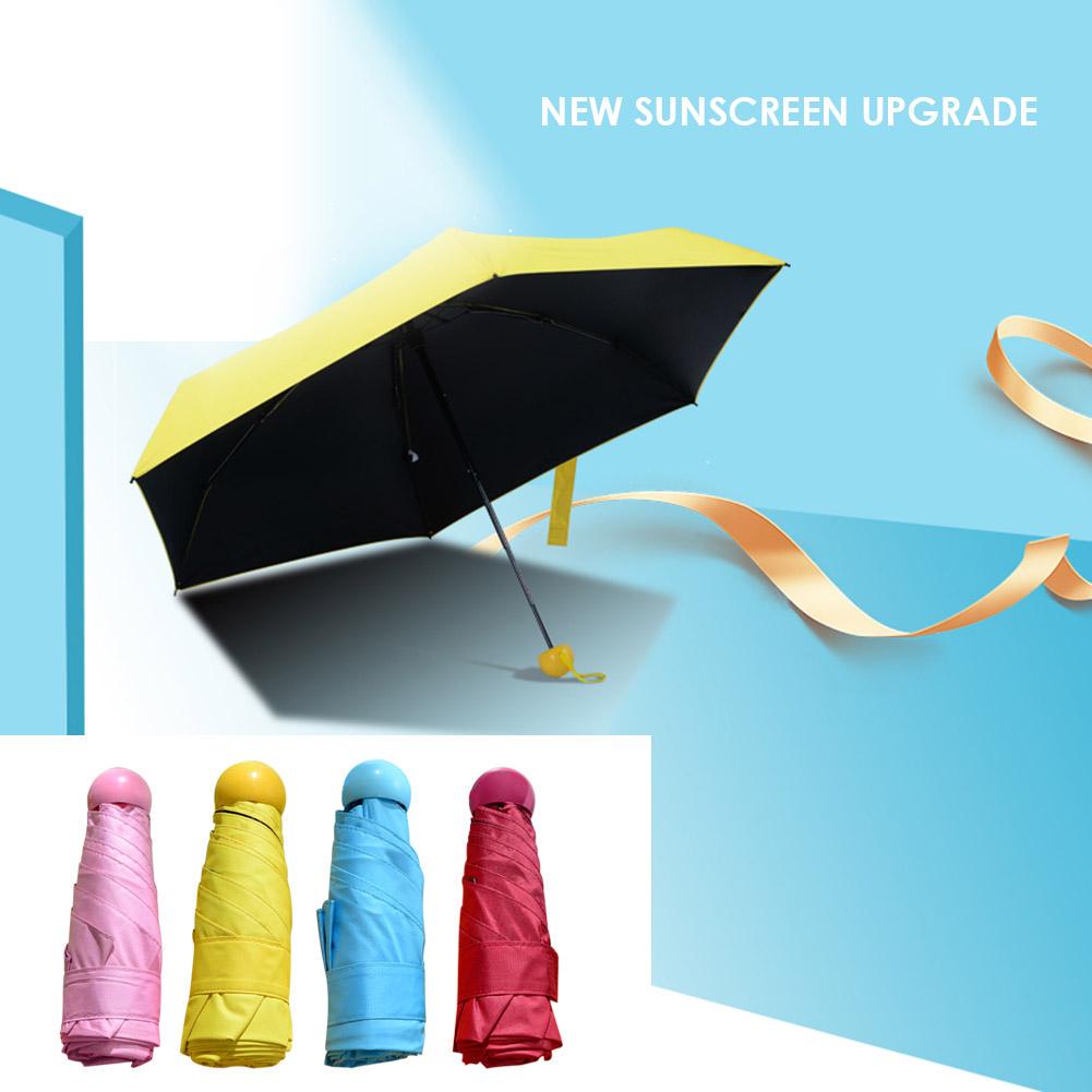 Buy Creative Light Sunscreen Capsule Five Fold Umbrella Black Rubber ...