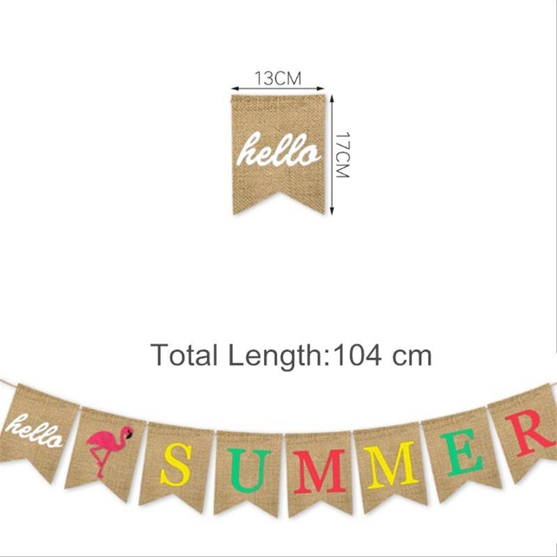 Buy 1 Piece Summer Flamingo Bunting Banner Hawaiian Pineapple Party ...