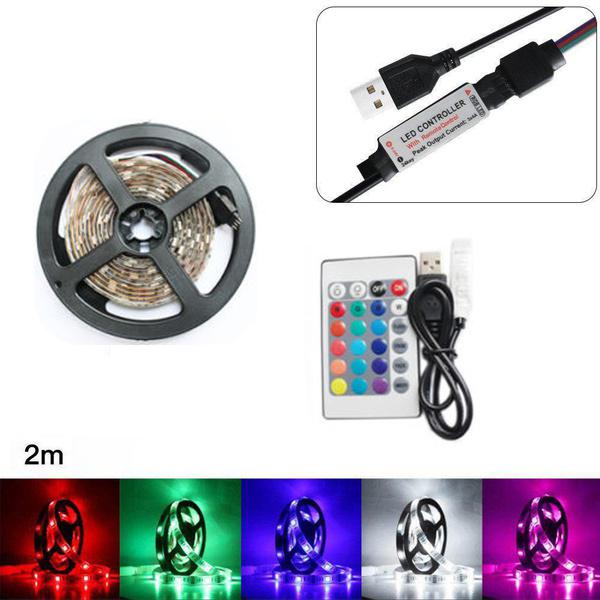USB 5V 5050 60SMD/M RGB LED Strip Light Bar TV/PC Back Lighting Kit-buy ...