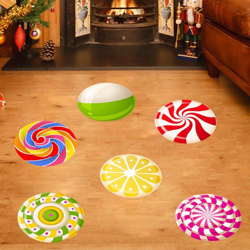 Buy High Quality Christmas New Floor Stickers Candy Pattern Living Room ...